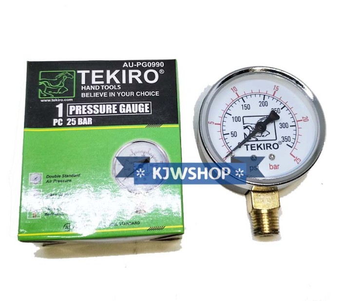 PRESSURE GAUGE PENGUKUR TEKANAN MANOMETER 25 BAR TEKIRO Manometer 25 kg ...