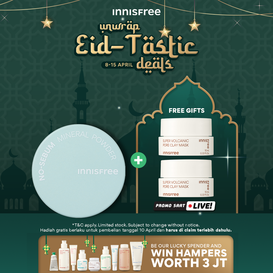 Innisfree No Sebum Mineral Powder 5g / Bedak Tabur Penahan Minyak ...