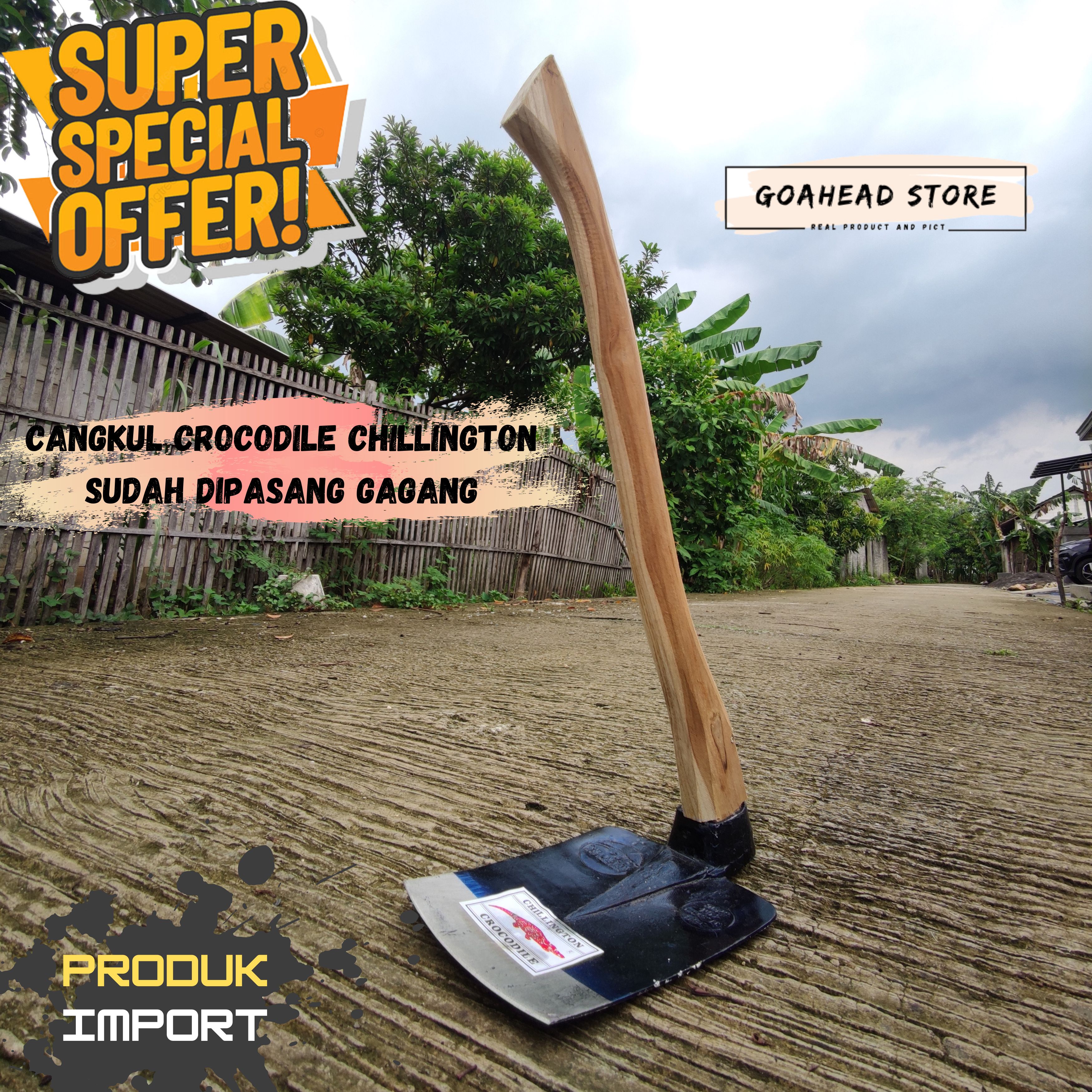 SUDAH DIPASANG GAGANG 78 Cm Cangkul Cap Buaya Original - Cangkul ...