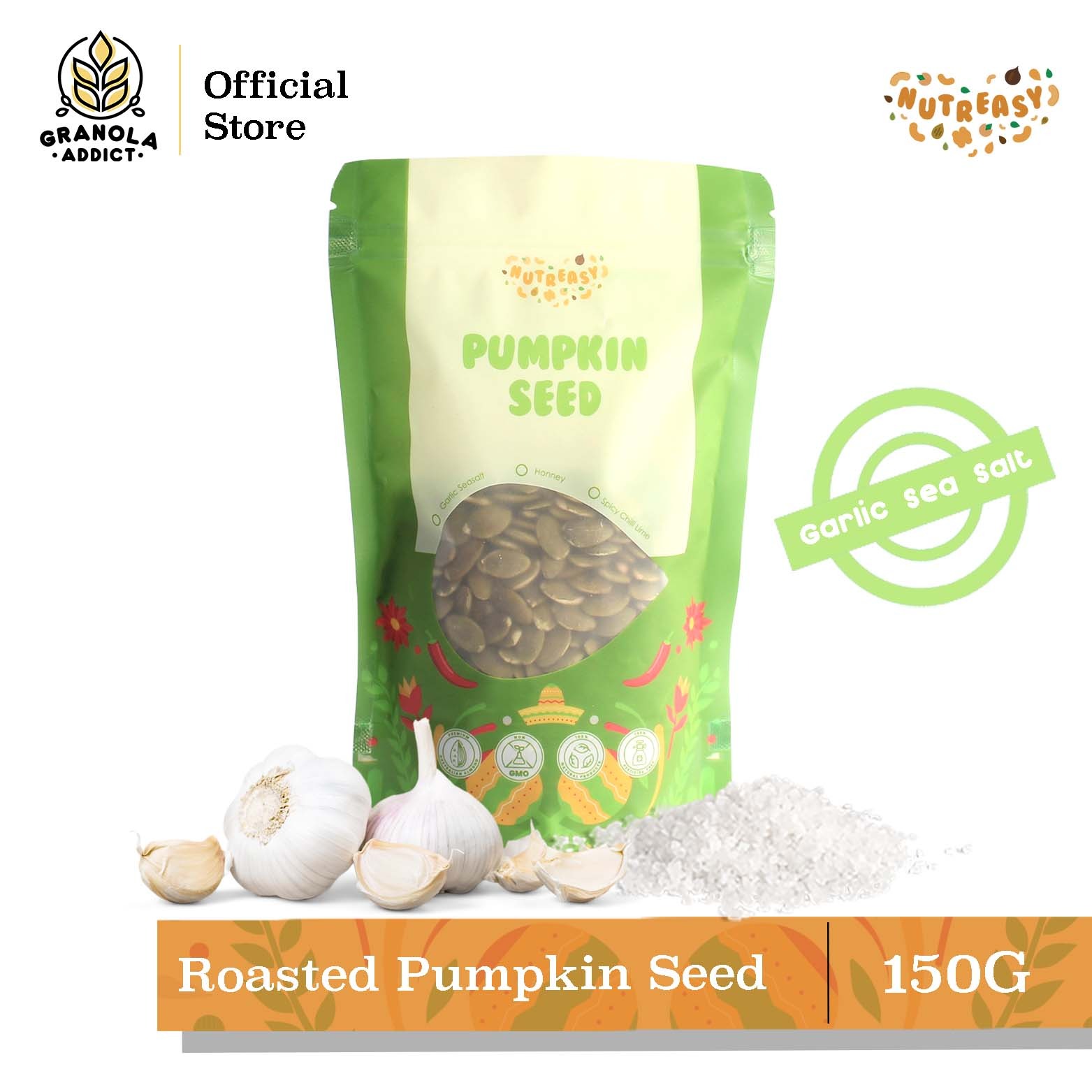 Granola Addict - Nutreasy Roasted Pumpkin Seed (Garlic Sea Salt) / Biji ...