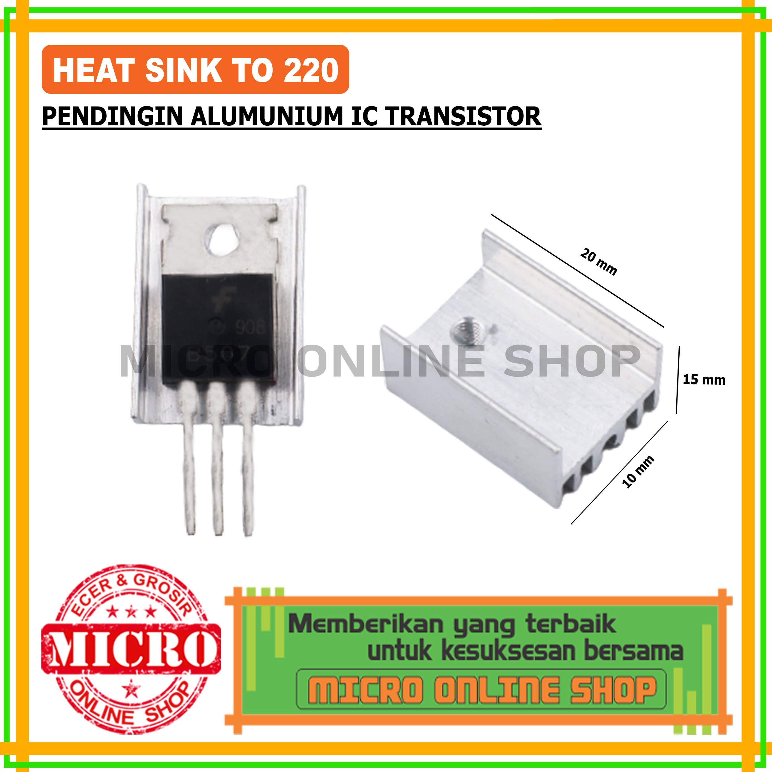 Paket 5 Pcs Heatsink Aluminium To 220 Pendingin Ic Transistor Heat Sink