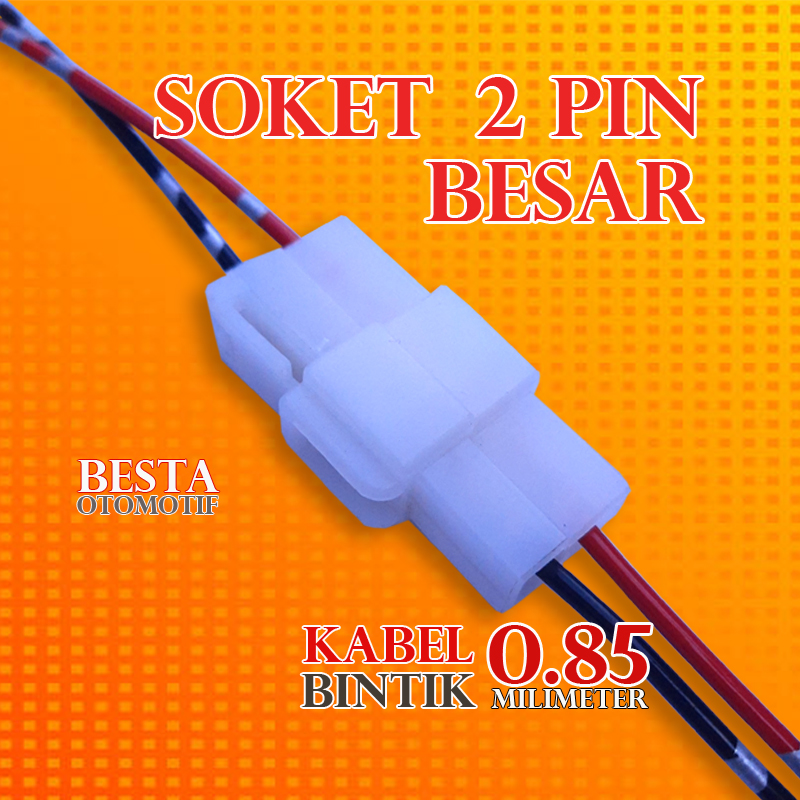 Soket Sambungan 2 Pin Besar (Sepasang) Kabel 0.8 mm Untuk Motor dan ...