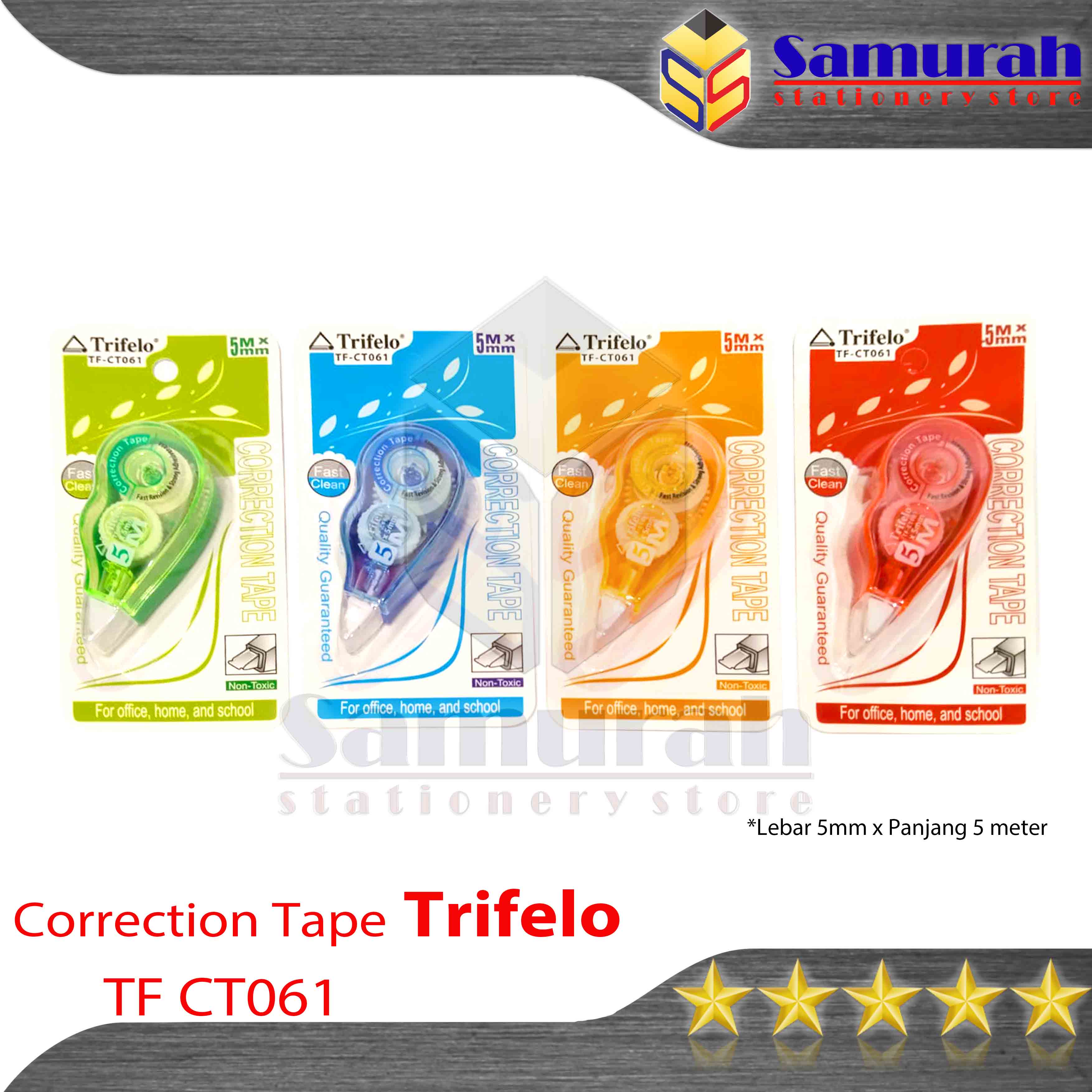 Correction Tape Trifelo TF - CT061 panjang 5 meter / Tip-Ex Rol Kertas ...
