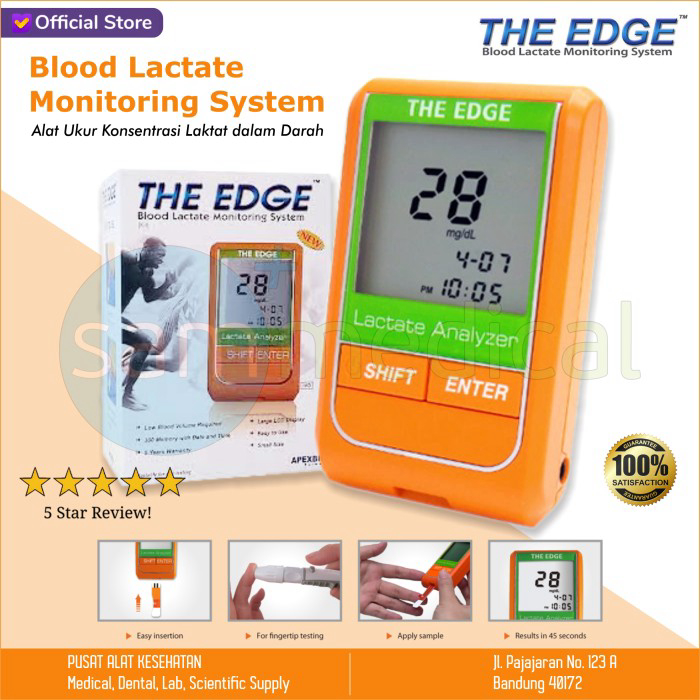 THE EDGE Blood Lactate Monitoring System atau Alat Ukur Laktat | Lazada ...