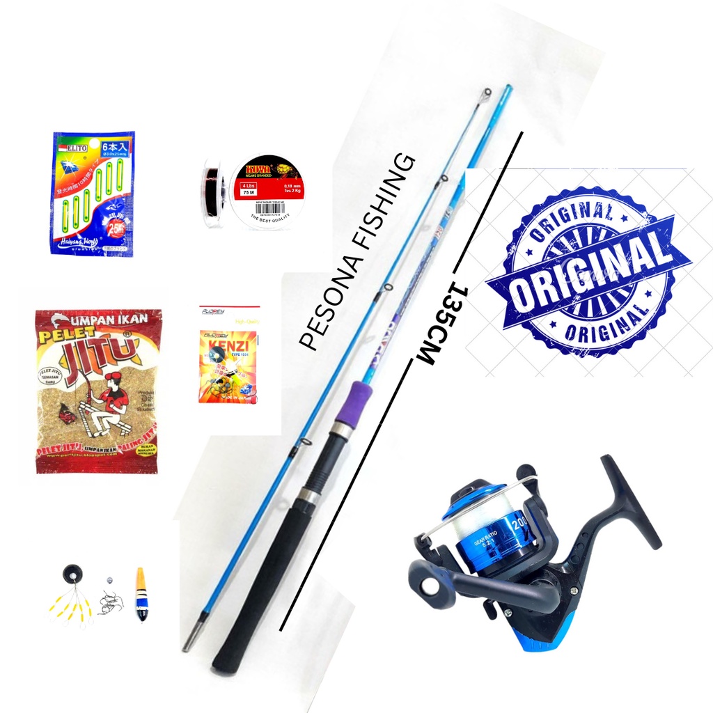 Set Joran Pancing laut Fiber Solid 1.6Sampai 1.80 M Kuat Hingga 10 Kg ...