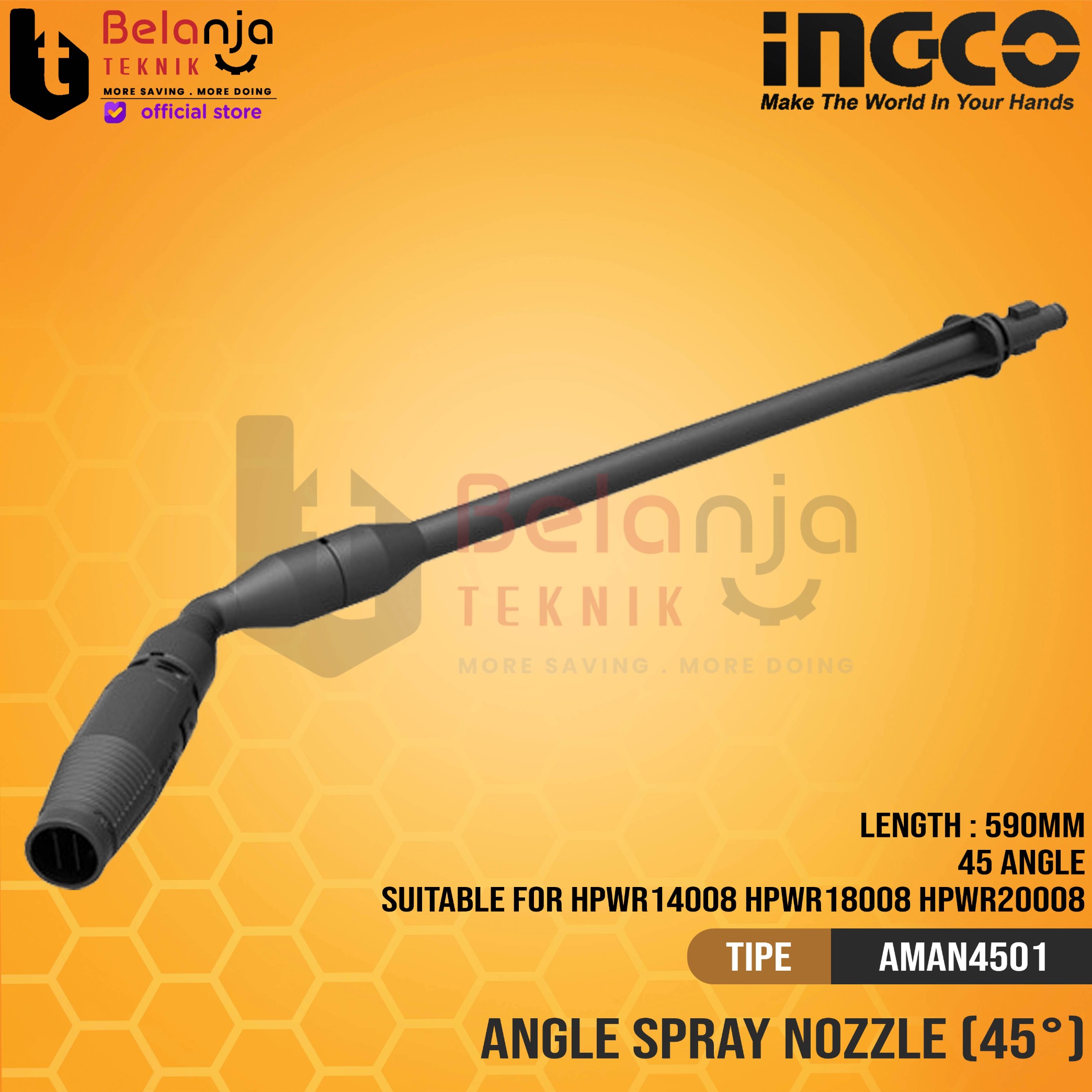 Ingco 45º Angle Spray Nozzle Semprotan Sudut Jet Cleaner AMAN4501 ...
