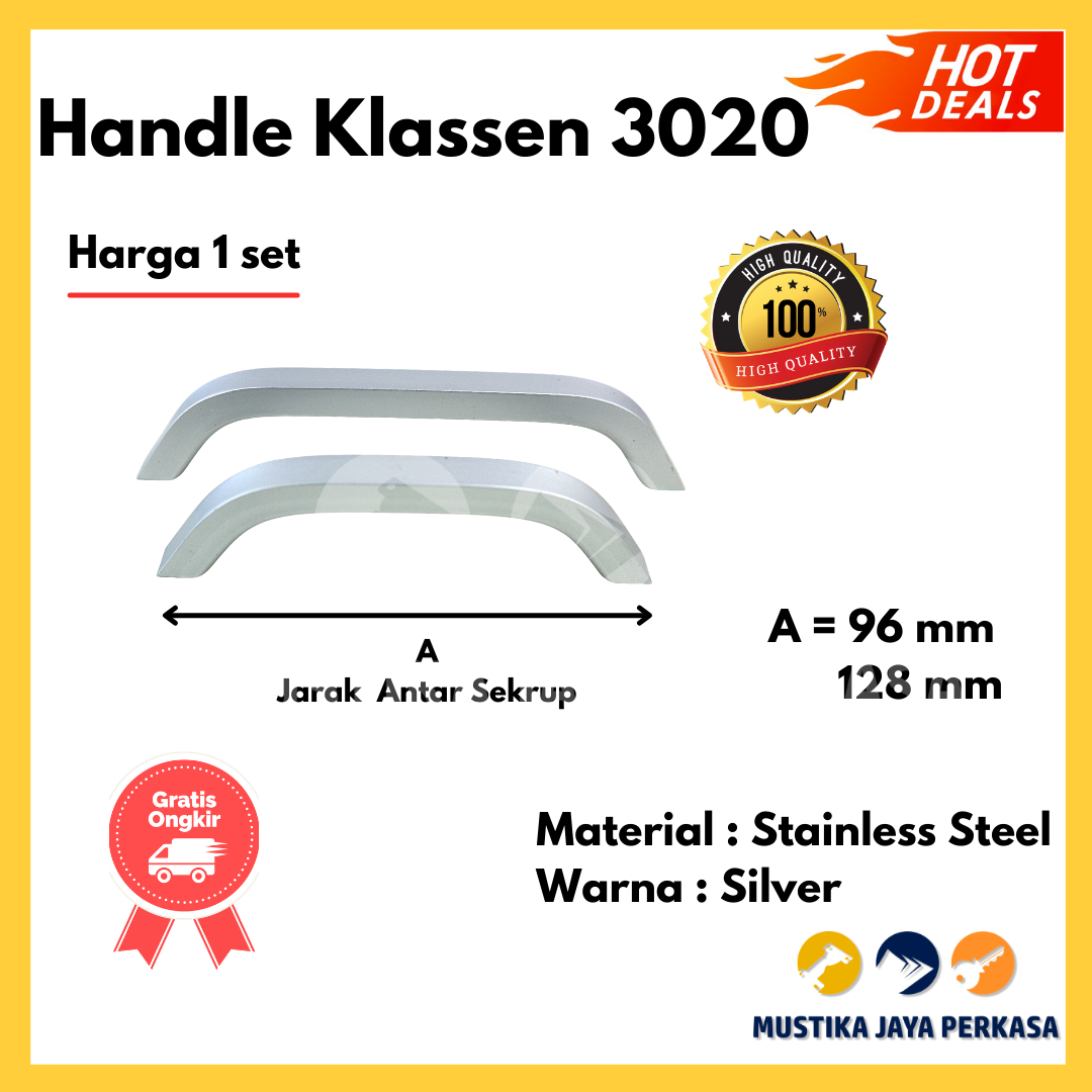 Handle Tarikan Laci Lemari Klassen 3020 Alumunium Besi Babet Chrome ...
