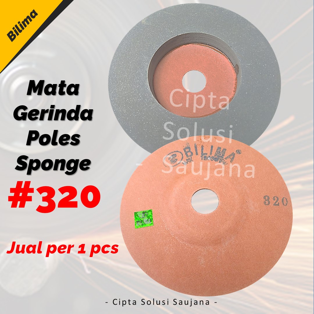 BILIMA GRIT 320 AMPLAS POLES GOSOK SPON SPONGE SPONGI MATA GERINDA BUSA ...