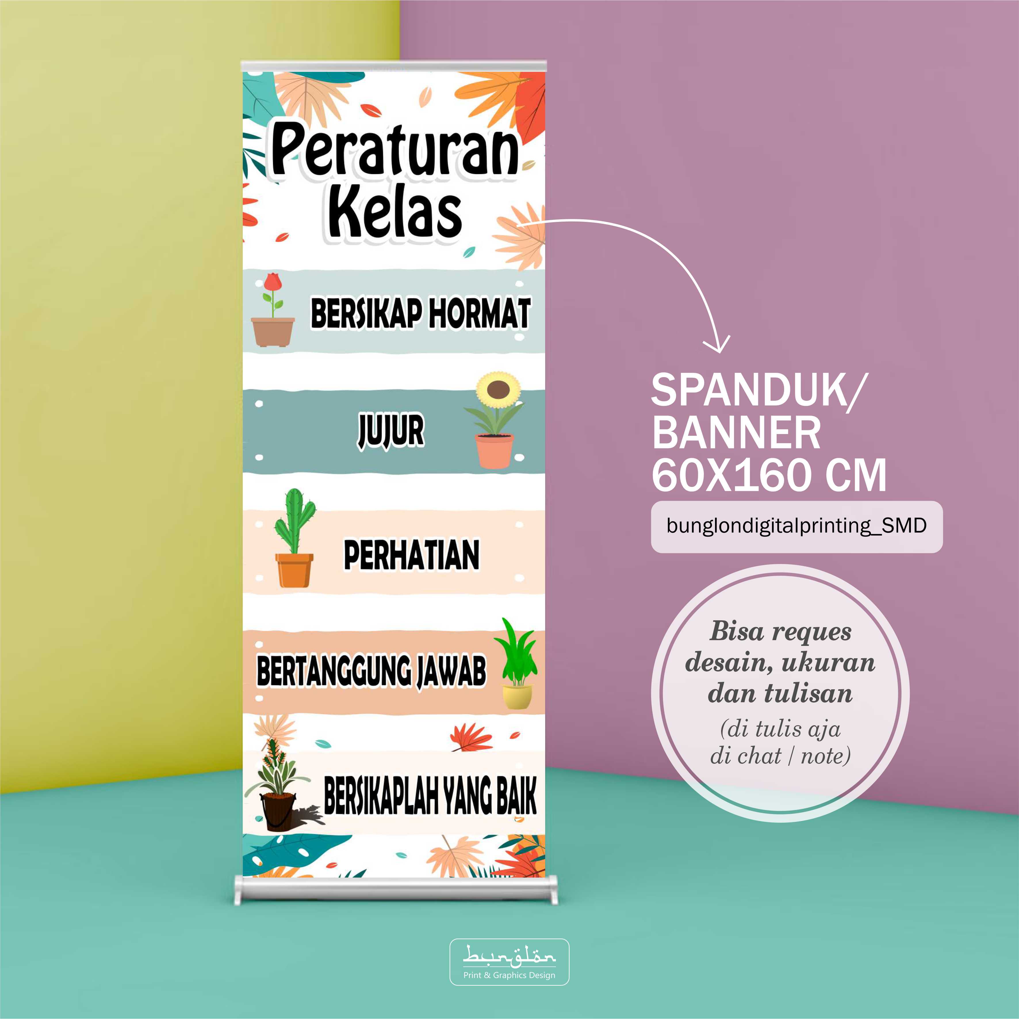 Spanduk, Banner Peraturan Ruang Kelas, Pedoman Ruang Kelas, Edukasi Anak, Dll Custom Desain ...