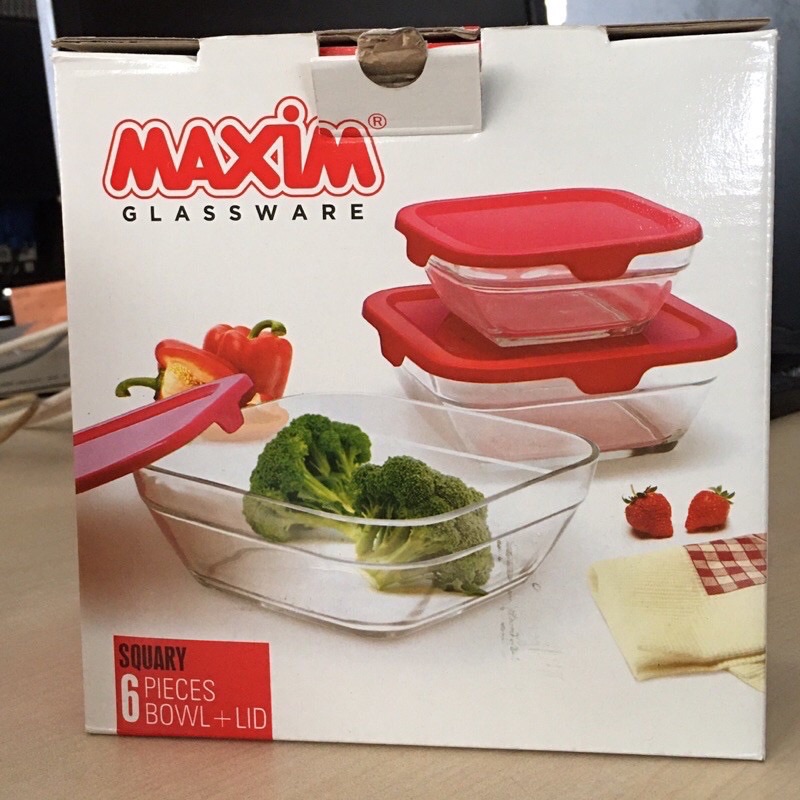 Maxim glassware bowl kotak 3 susun/Mangkok maxim kotak 3 susun | Lazada ...