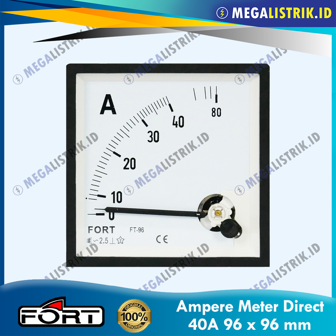 FORT AMPERE METER DIRECT 40A 96X96 / PANEL METER 40 A 96 X 96 FT-96ADT ...