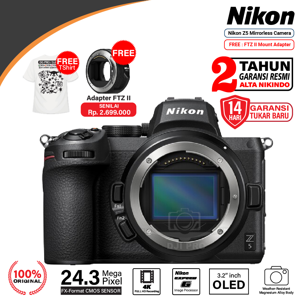 Nikon Z5 / Z 5 Body Only Camera Mirrorless Garansi Resmi - Bodi Kamera ...