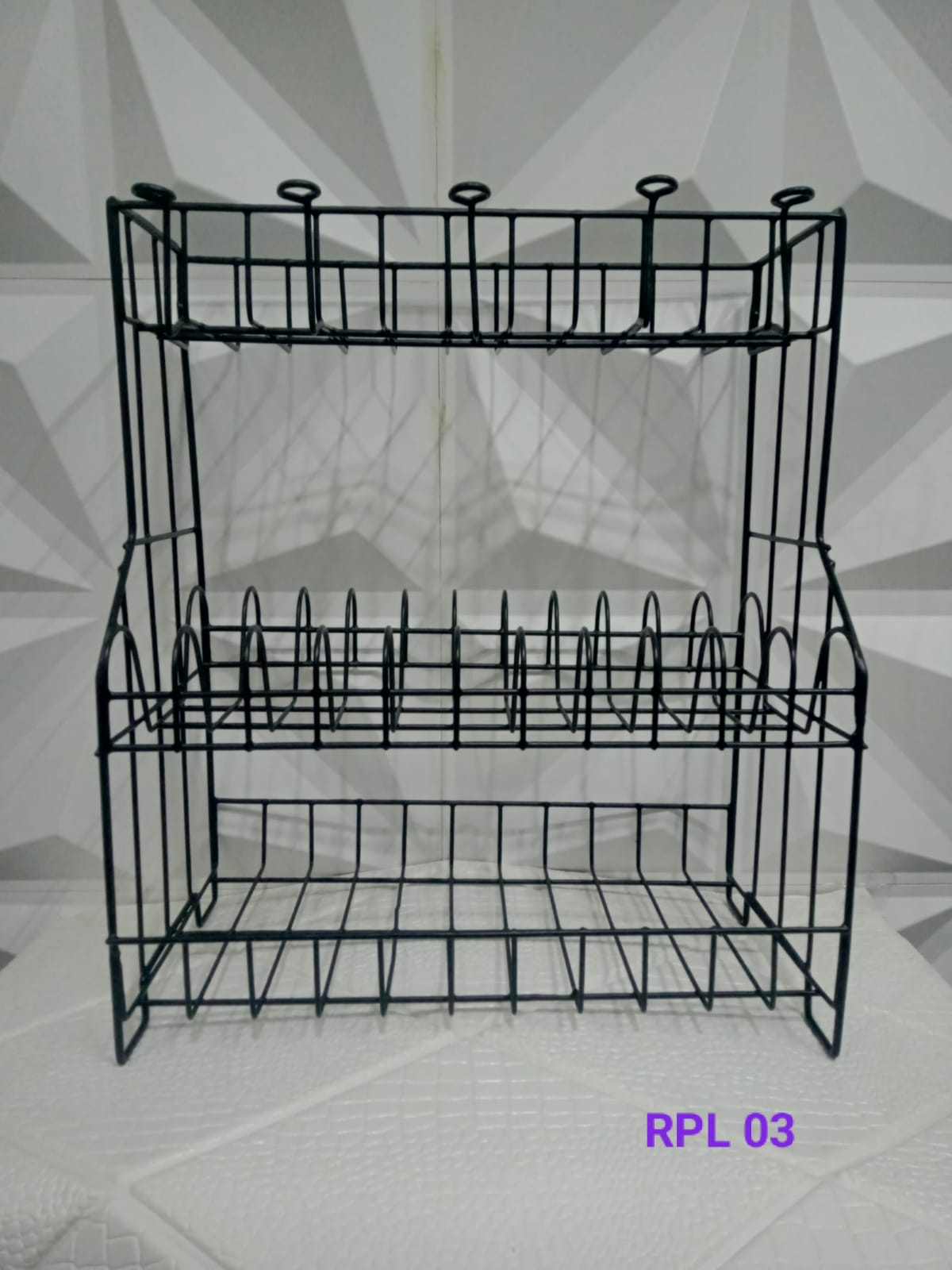 Rak Piring RPL Besi Tray Besi Susun 3 Serbaguna Cantolan Gelas | Lazada ...