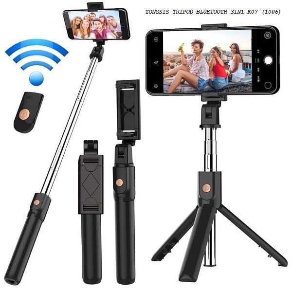 Tripod Tongsis K07 With Remote Bluetooth Tongsis Tiktok Tongsis 3in1
