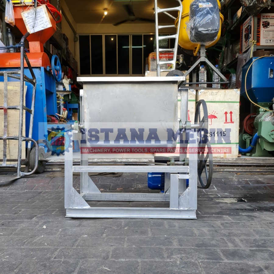 MESIN PENGADUK PAKAN TERNAK MIXER SPIRAL 25KG STAINLESS + MOTOR ...