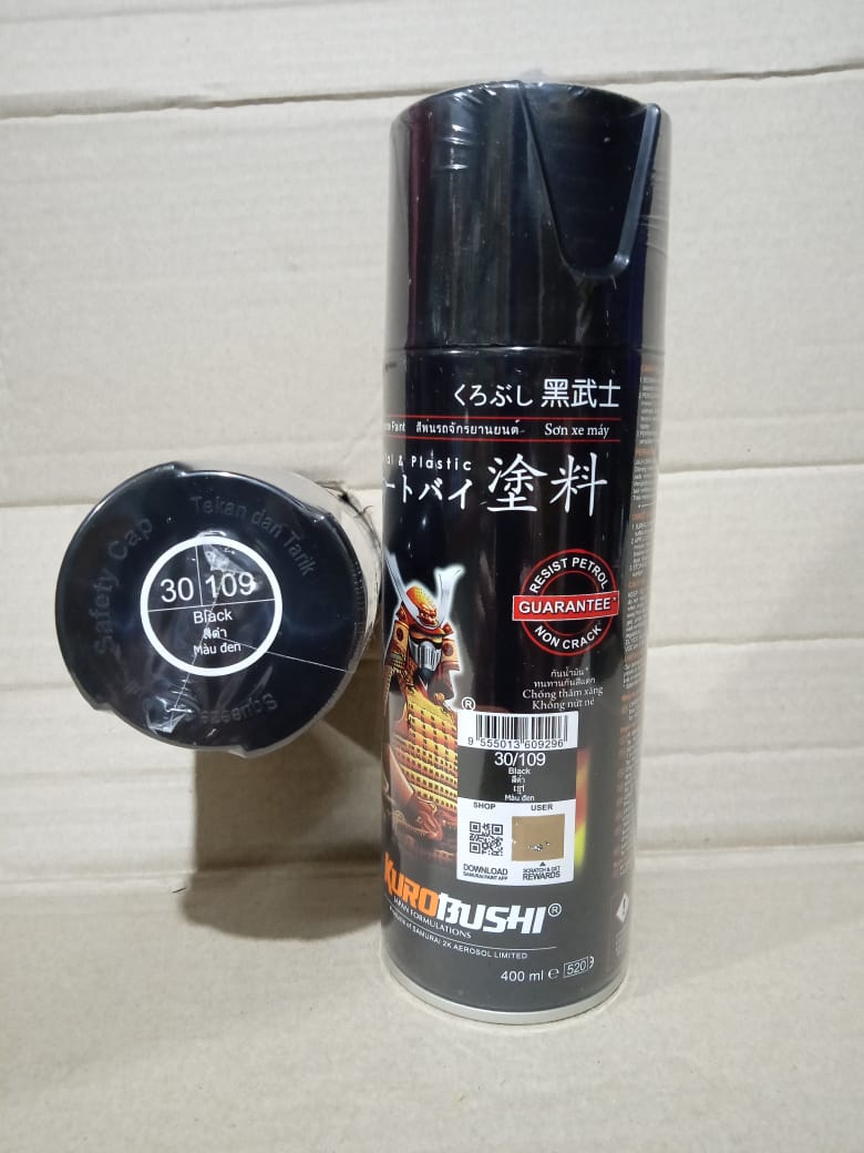 Samurai Paint Kurobushi Pilox Pilok Cat Samurai 400ml Ready Berbagai Warna Clear Gold Hitam ...