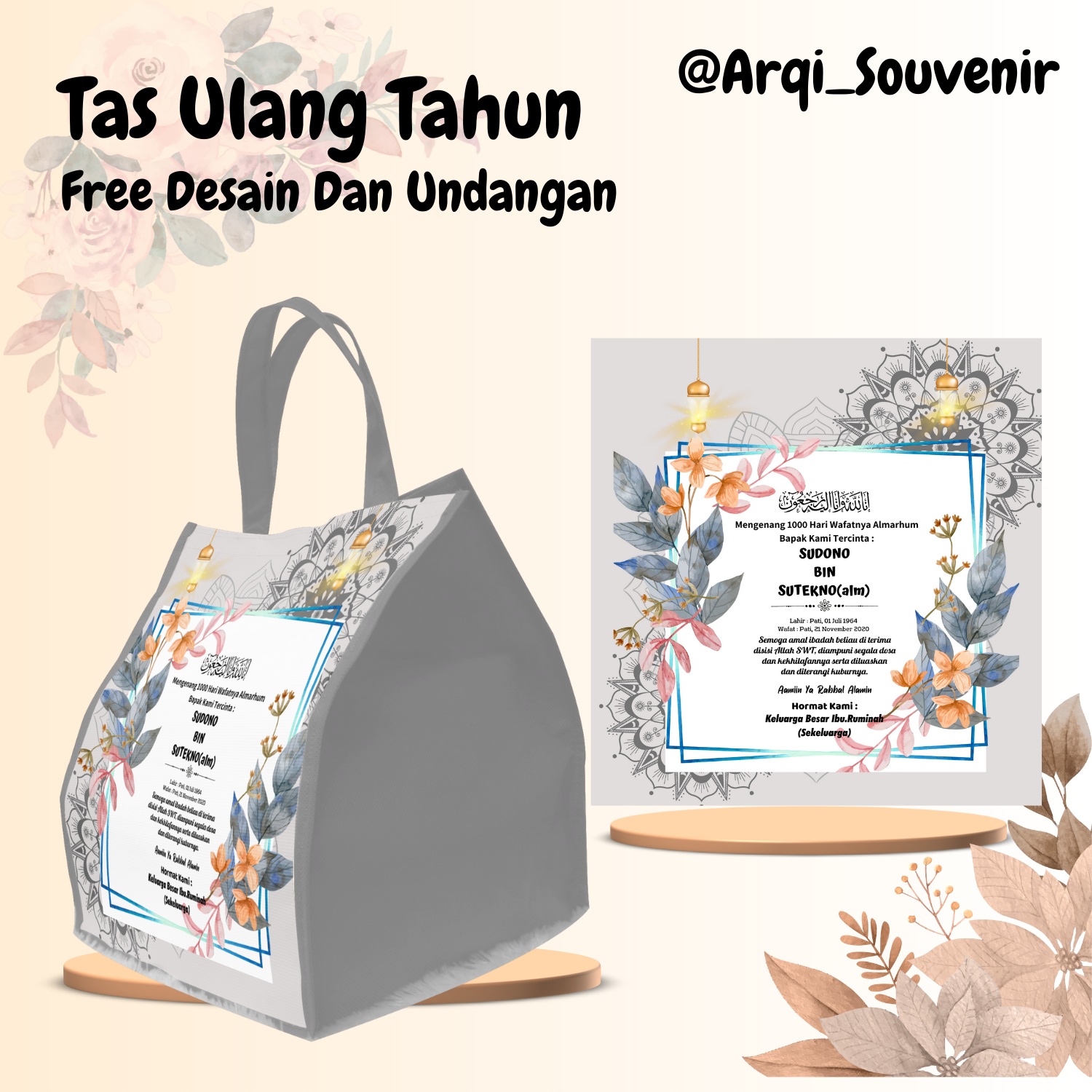 100 pcs Tas Hajatan Slametan Mengenang Wafat 40 100 1000 Hari 1 2 3 4 ...