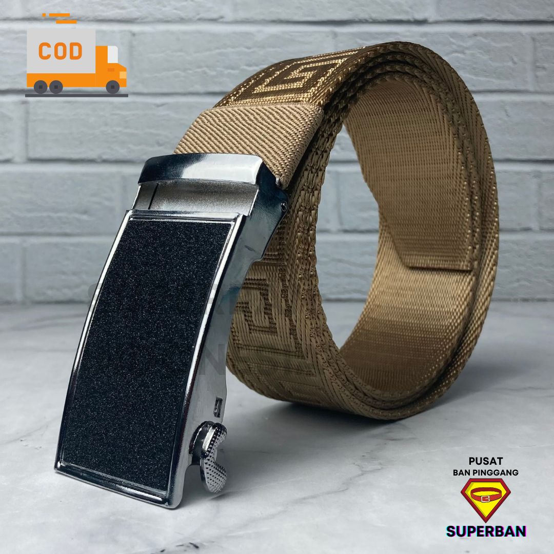 SABUK GESPER PREMIUM TACTICAL KERJA BUCKLE SILVER TAN LUXURY CANVAS ...