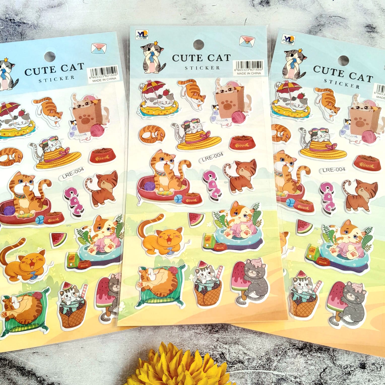 Sticker Timbul 3D Cute Kucing Cat Lucu LRE-00 / Stiker Kitty Imut MURAH ...