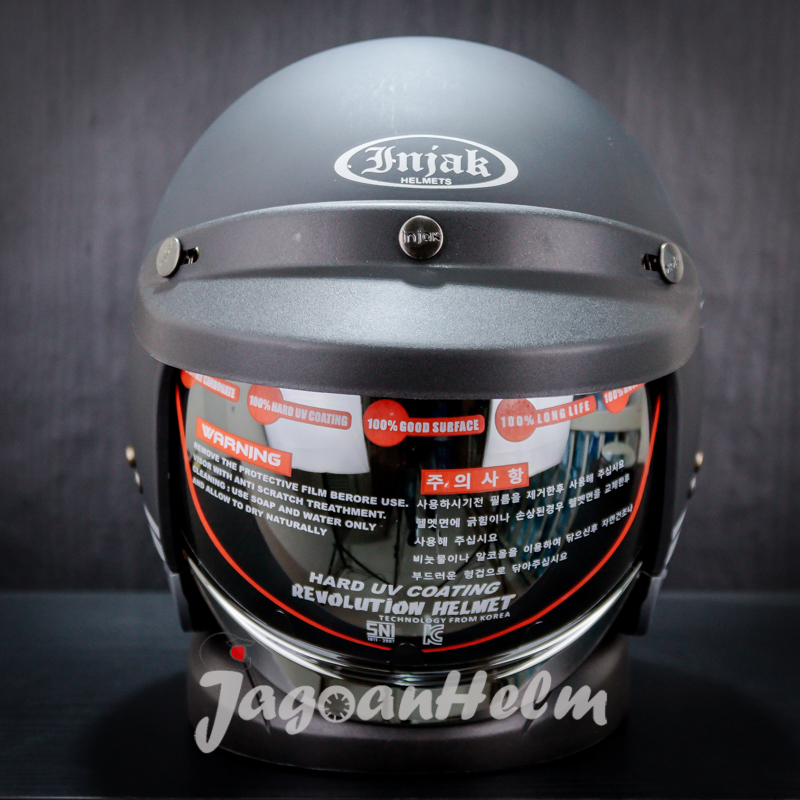 HELM INJAK RETRO 06 LINE CLASSIC | BLACK DOFF | BOGO | Lazada Indonesia