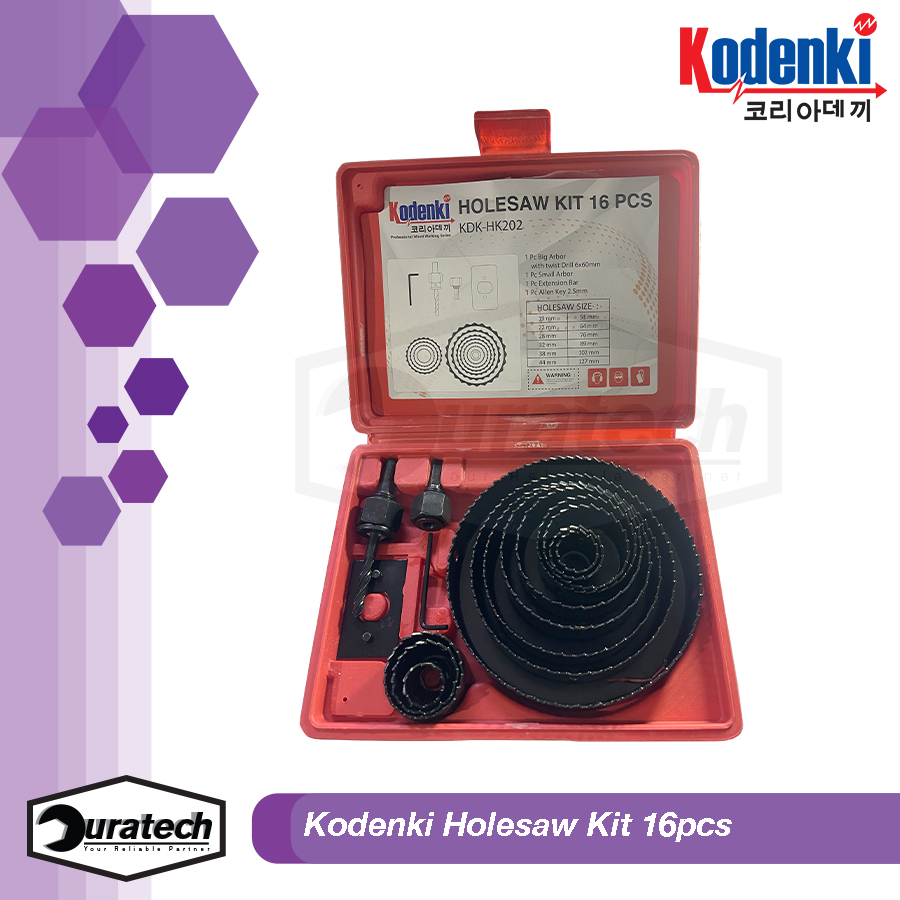 Kodenki Hole Saw Kit 16pcs Mata Bor Pelubang Kayu Pipa Paralon PVC ...