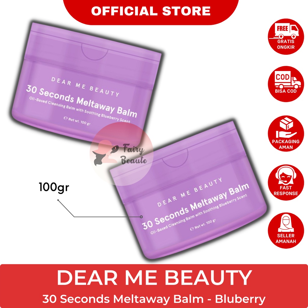 Dear Me Beauty 30 Seconds Meltaway Cleansing Balm Blueberry Peach ...