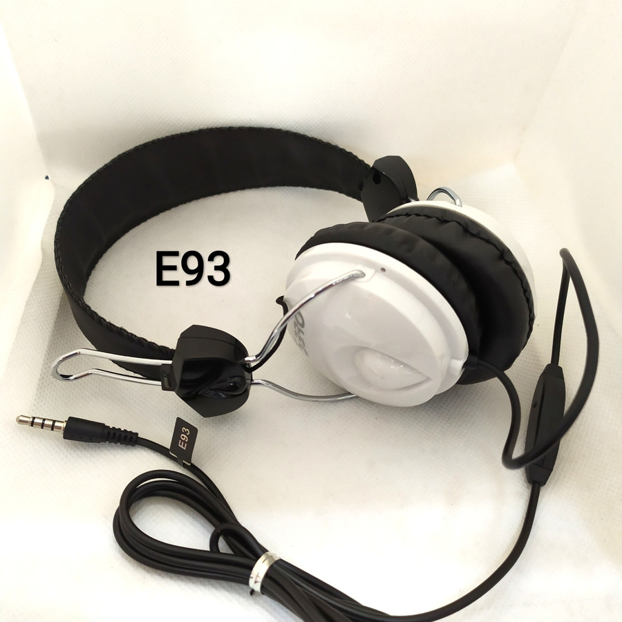 Headset Bando Kabel E93 5bro ada mic pada kabel bisa untuk zoom meeting ...