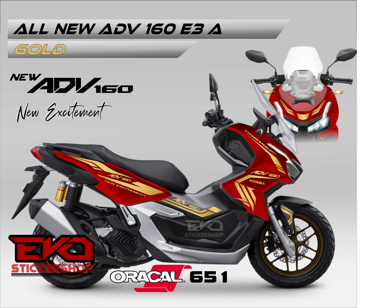 Sticker HONDA ADV 160 2022 2023 Merah cutting stiker adv E3 | Lazada ...