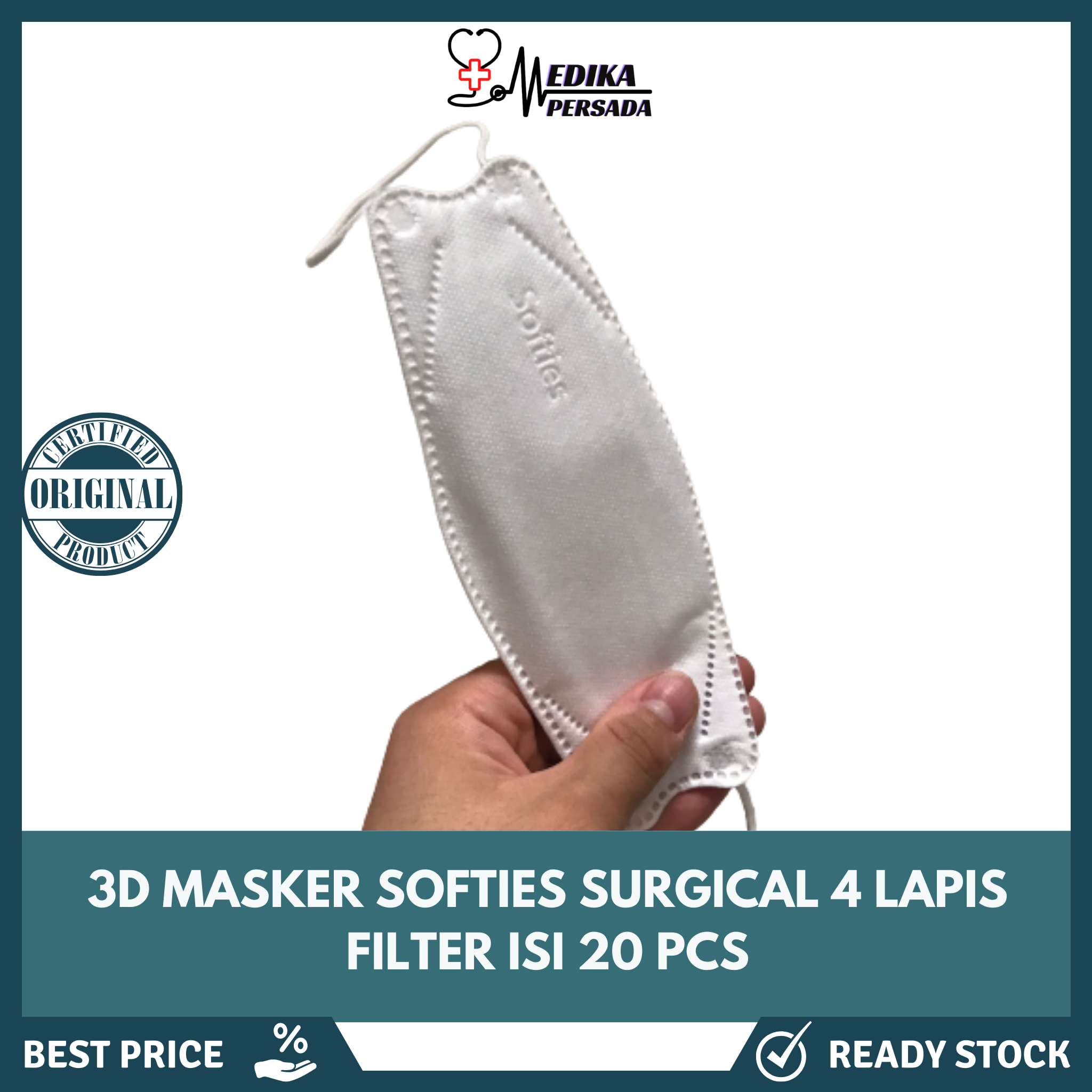 Softies 3D Surgical Mask KF94 / Masker Medis Softies KF94 4ply isi 20 ...