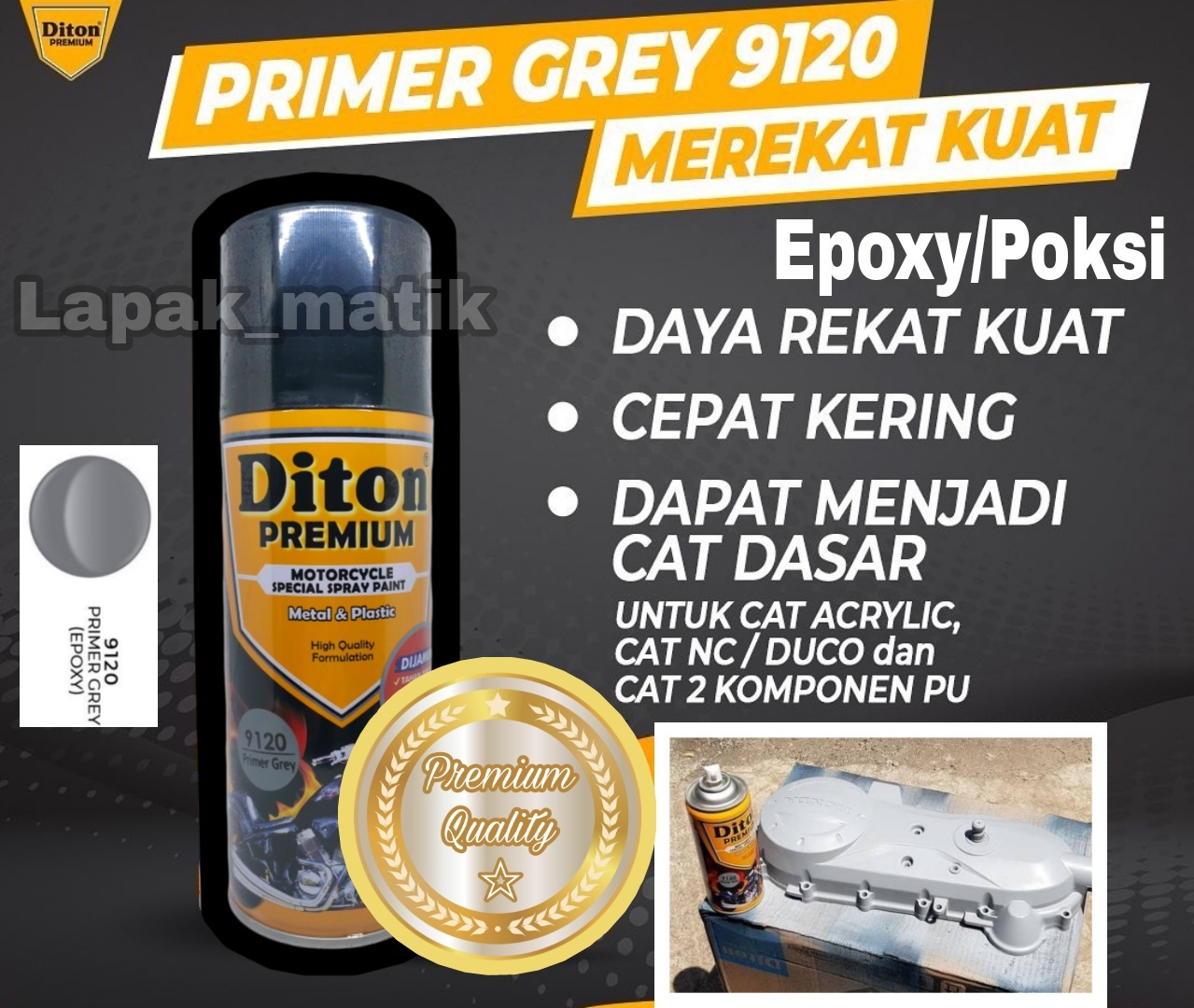 Pilok DITON PREMIUM EPOXY POKSI PRIMER GREY 9120 400ml | Lazada Indonesia