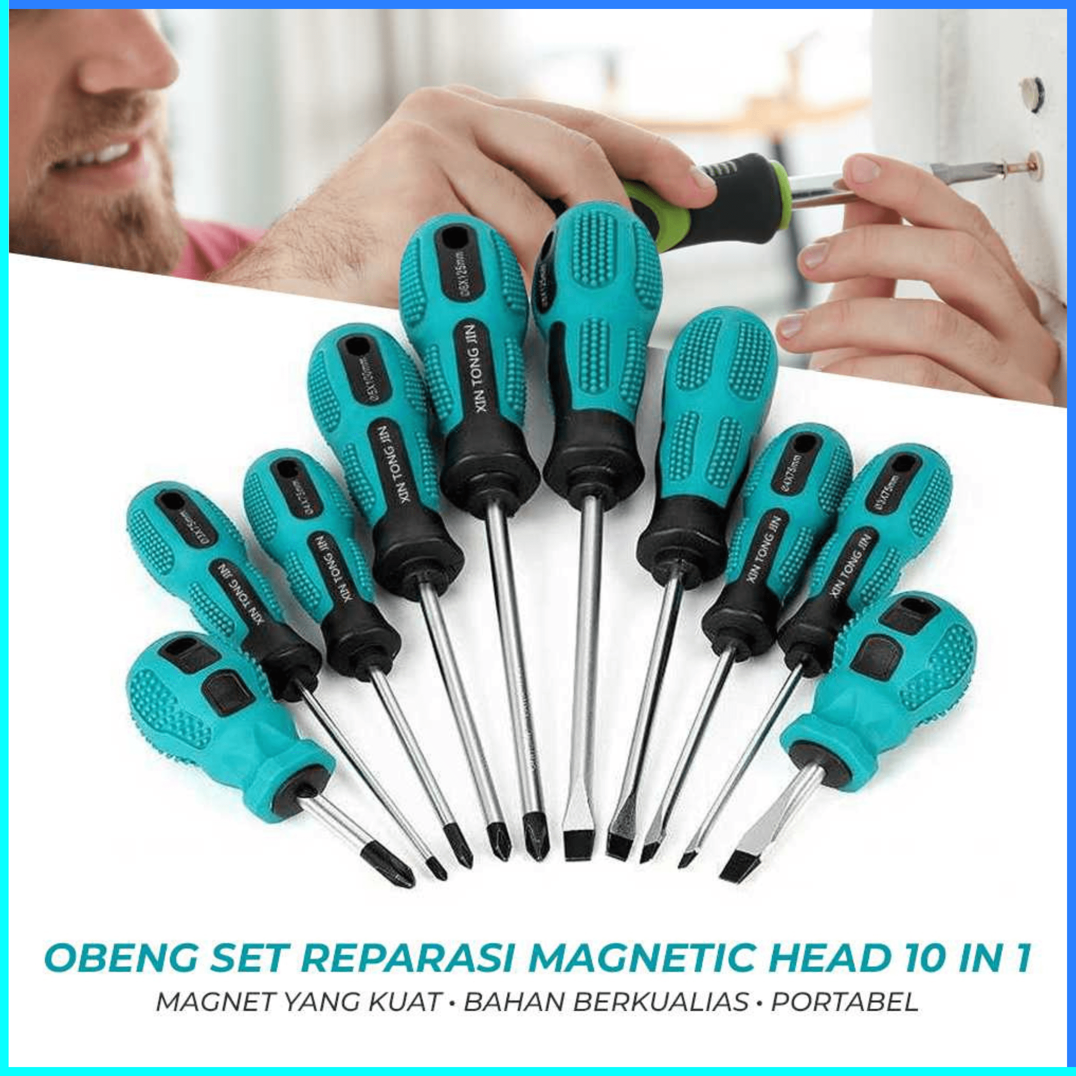 COD SKIUNT Obeng Set Reparasi Magnetic Head 10 in 1 / obeng serba guna ...