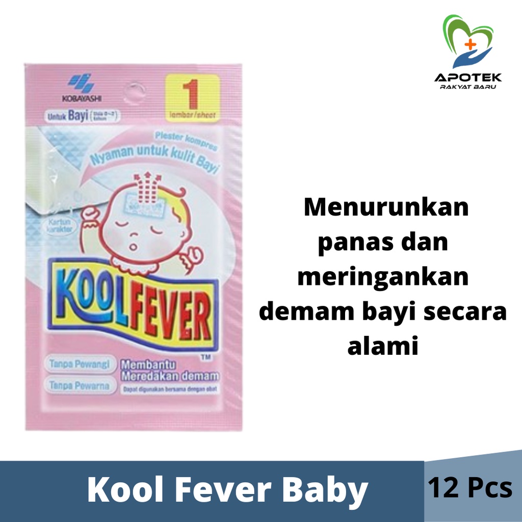 Kool Fever Bayi Plester Kompres Demam Untuk Bayi Kemasan Box (12 Pcs ...