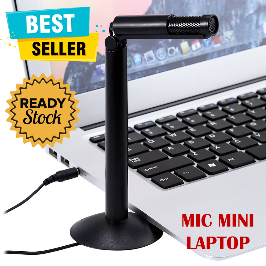 Microphone for Laptop 3.5mm with Stand Mount Mini Mic Mikrofon Mik Maik ...
