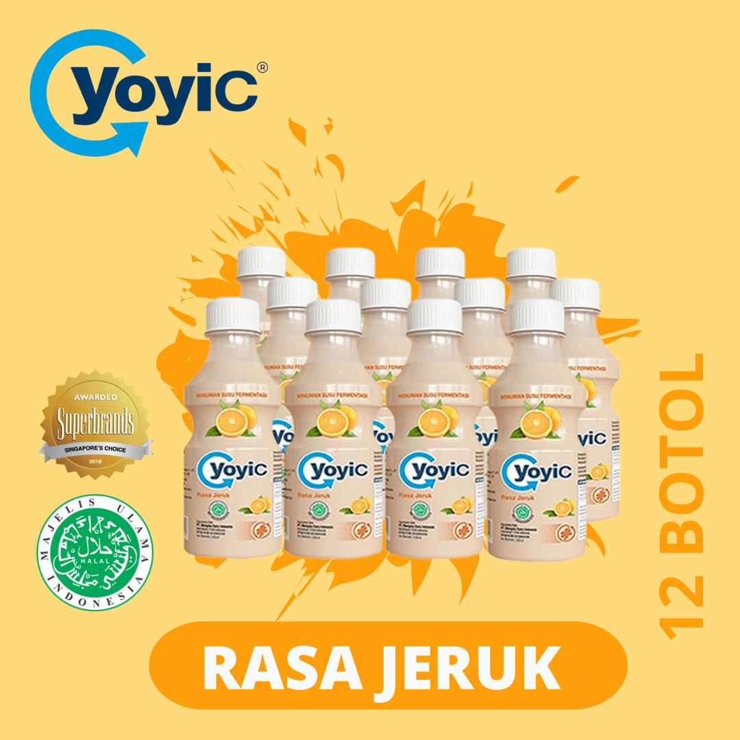 12 Botol YoyiC Susu Fermentasi Rasa Jeruk | Lazada Indonesia