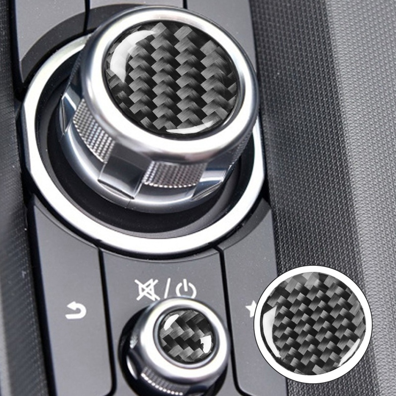 Carbon Fiber Multimedia Buttons Cover Trim Sticker Center Console for ...