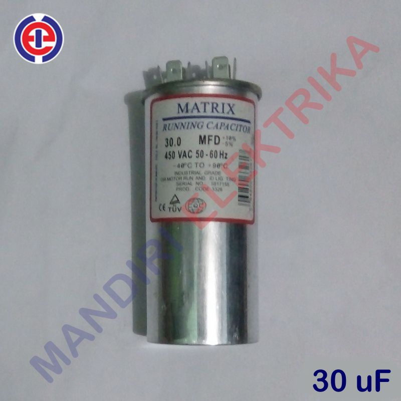 Kapasitor AC 30 mF, Starting Capacitor 30 Micro Farad, Capasitor ...