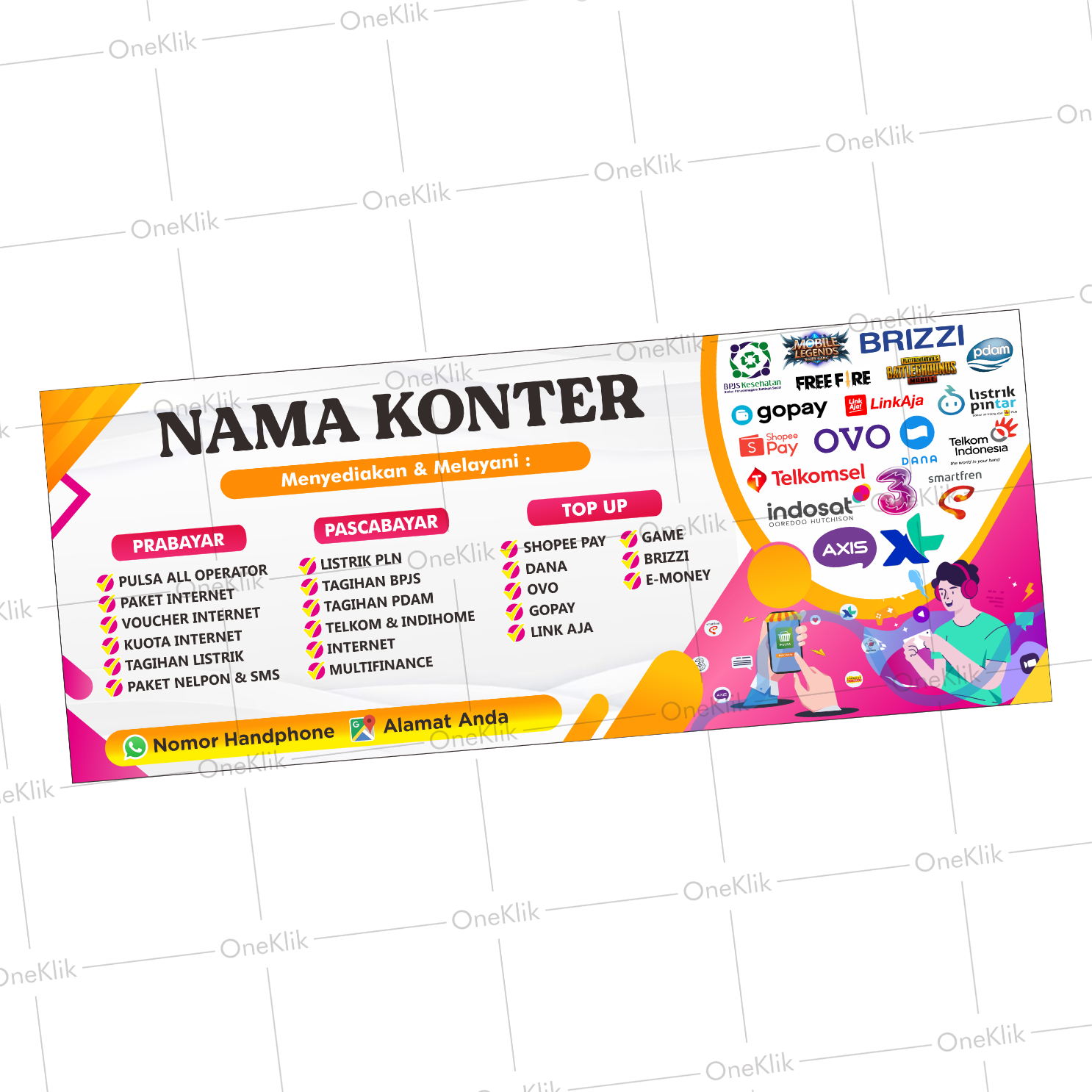 Spanduk Banner Konter Pulsa/ Banner Spanduk Konter Murah / Aksesoris ...