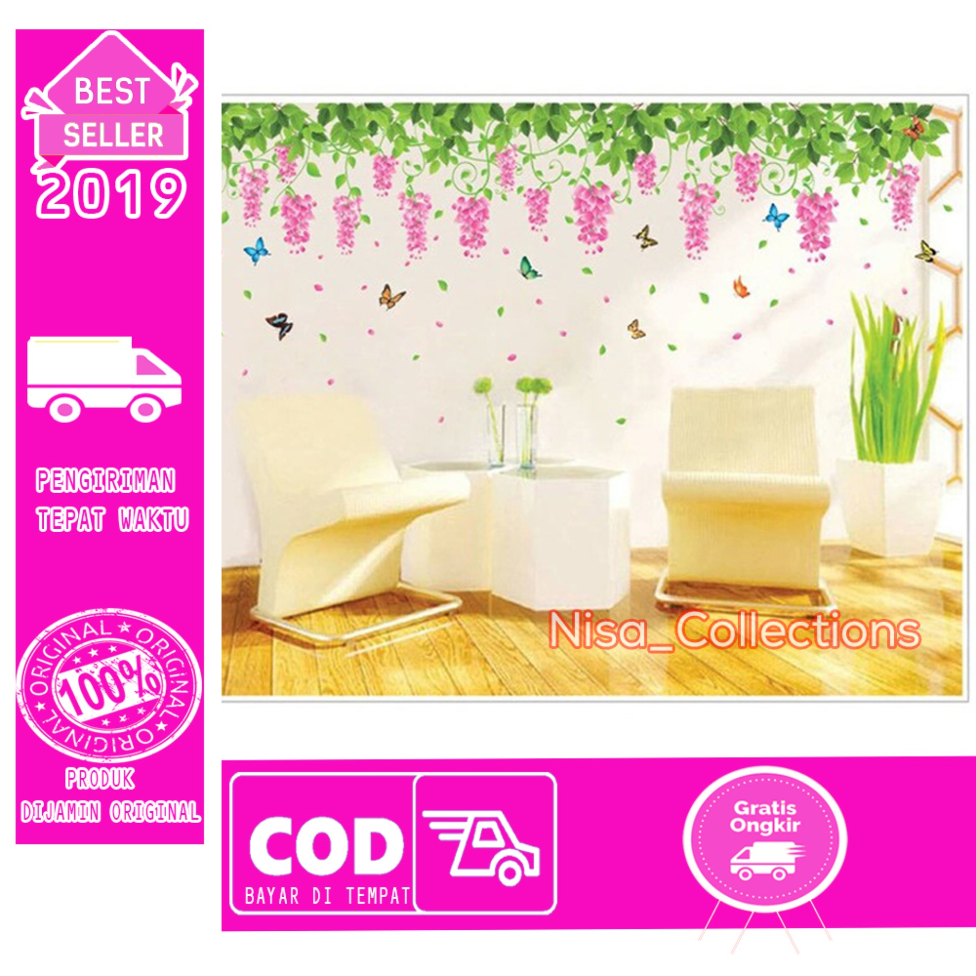 Wall Sticker 60x90 / Wallstiker trans xy1132 hanging lavender large ...