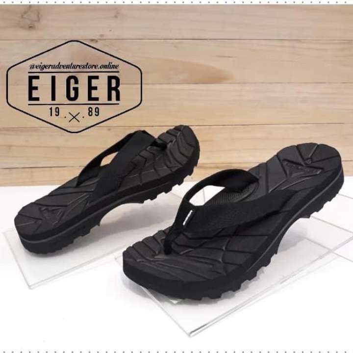 SANDAL EIGER COWOK CEWEK TERBARU / Eiger hitam polos COD//Sandal japit ...