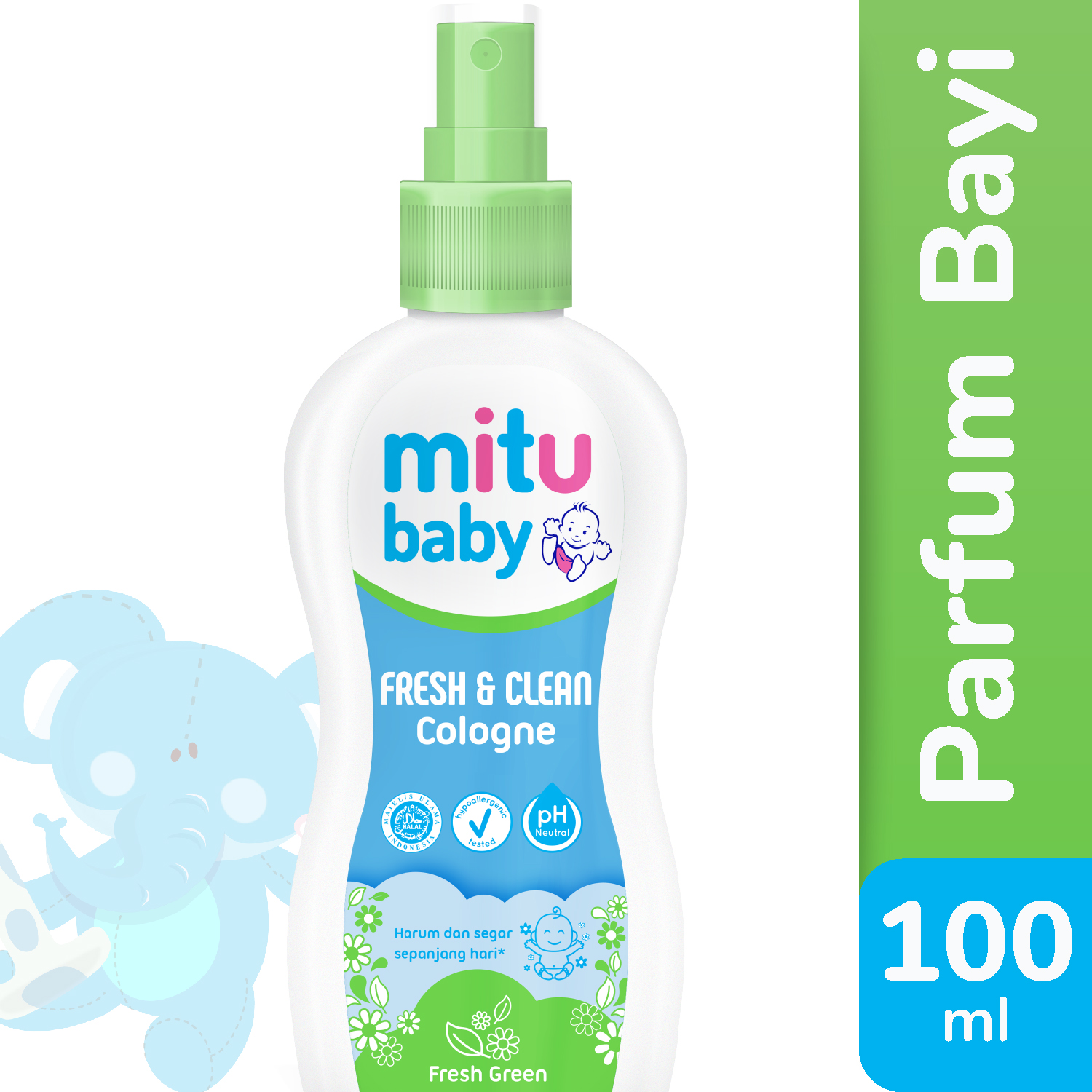 Mitu Baby Cologne Spray Fresh & Clean Fresh Green 100 ml- Parfum Bayi ...