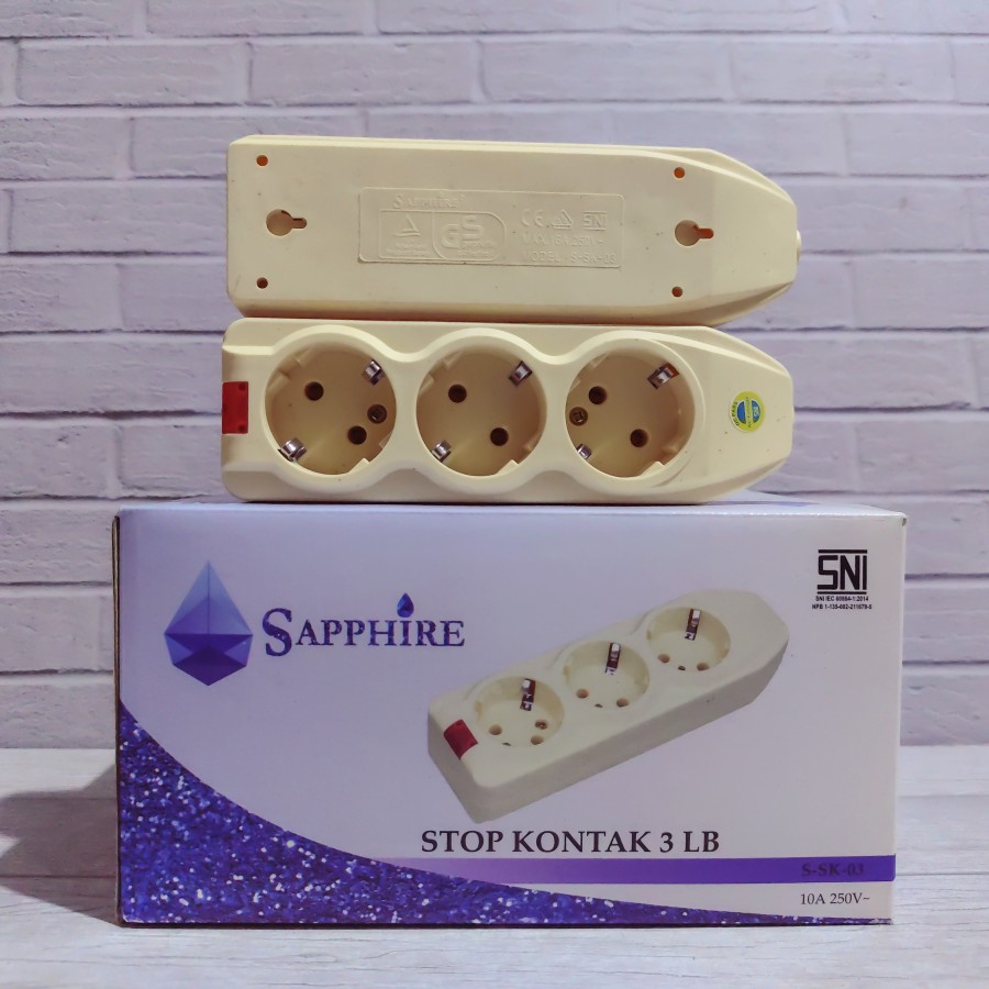 SAPPHIRE TERMINAL STOP KONTAK 3 LUBANG LAMPU SNI BAGUS KUNINGAN S-SK03 | Lazada Indonesia