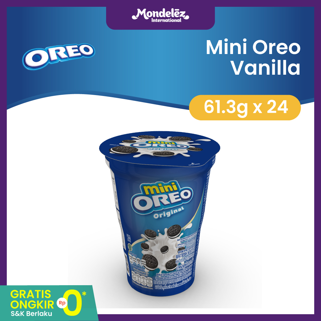 Oreo Mini Biskuit Cup Krim Vanilla 61.3 gr [Box isi 24] | Lazada Indonesia