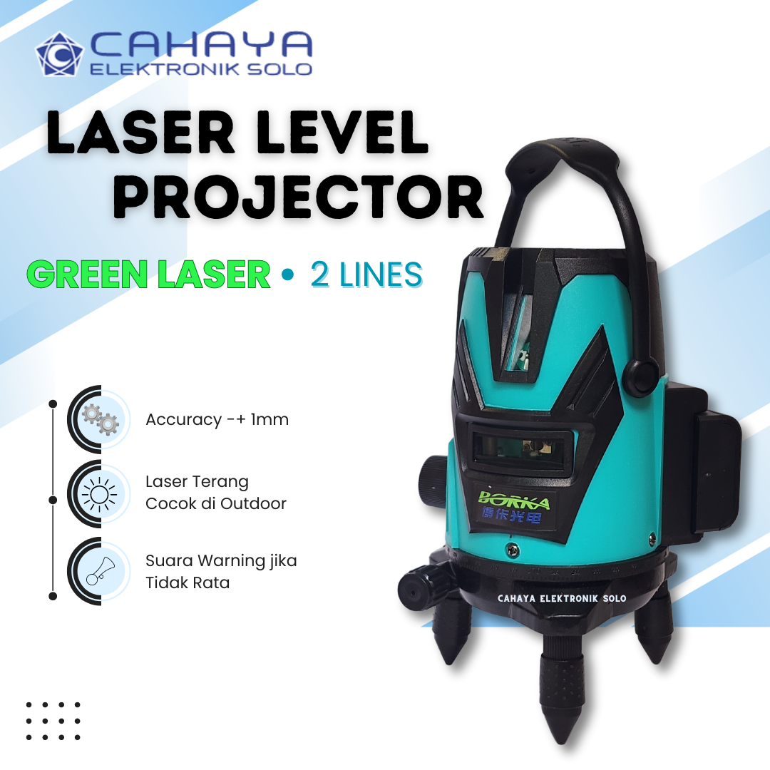 Laser Level 2 Line Garis Hijau Portable Mesin Self Levelling Tas ...