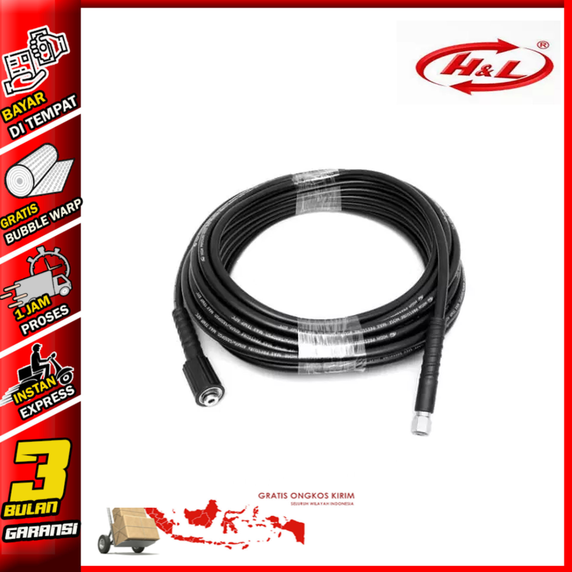 H&L 15 Meter Selang Jet Cleaner Bertekanan Selang Mesin Cuci Steam ...