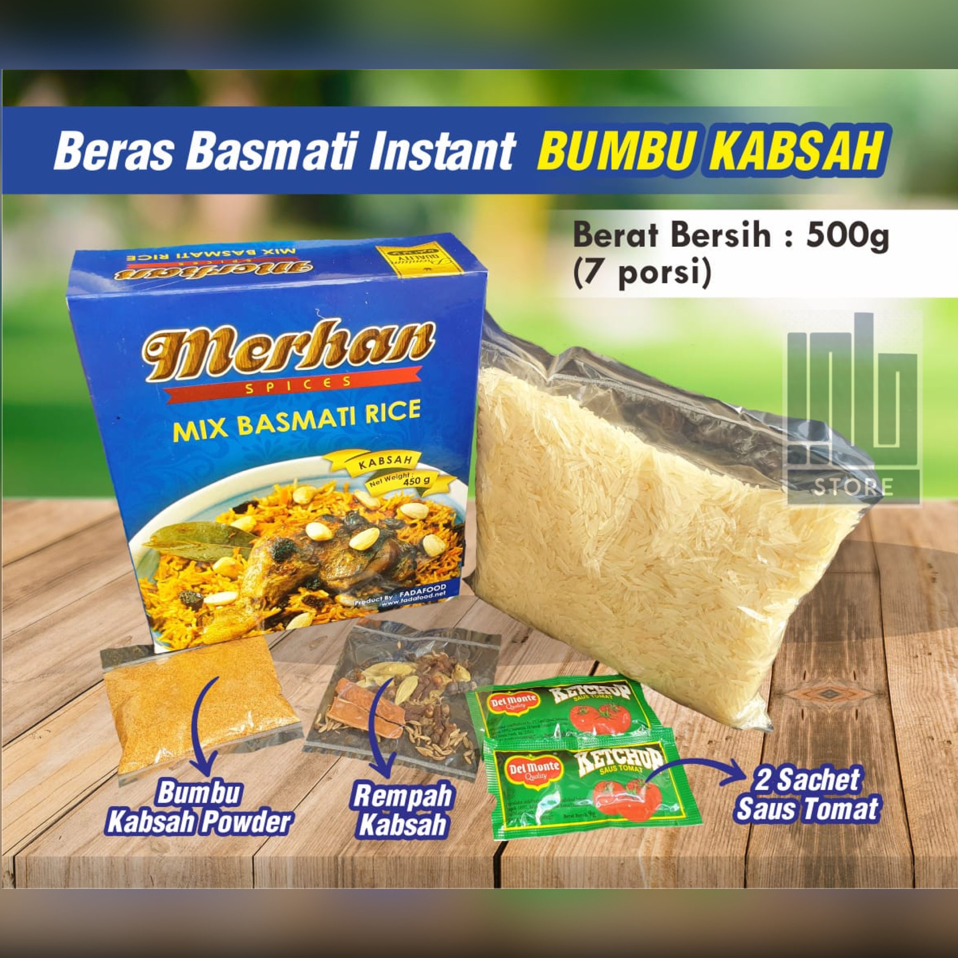 MERHAN KABSA 500gr Paket Beras Basmati Instant Nasi Kapsah Kabsah Kapsa ...