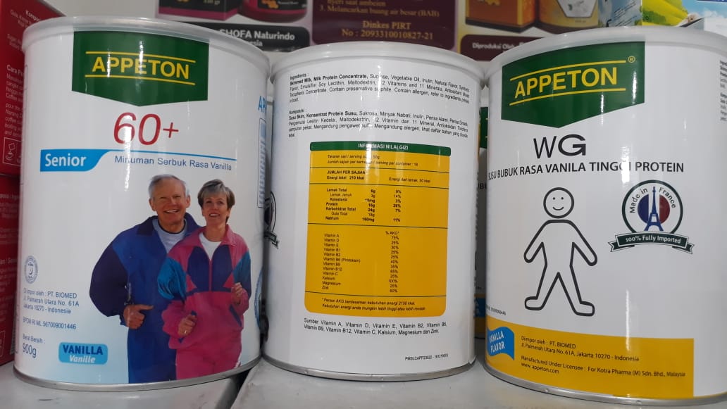Appeton 60 Plus 900 gr susu Penambah Nutrisi Lansia 2 varian vanila ...