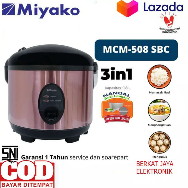 HARGA PROMO!! MAGIC COM / RICE COOKER MIYAKO MCM 508 SBC / MCM508 / MCM ...