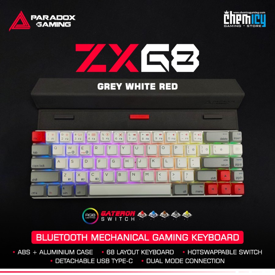 Paradox Gaming ZX68 GWR Hotswap Bluetooth Gaming Keyboard | Lazada ...