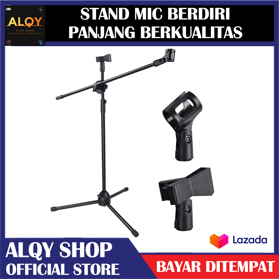 Stand Mic Berdiri Panjang Dengan 2 Holder Bisa Untuk HP | Lazada Indonesia