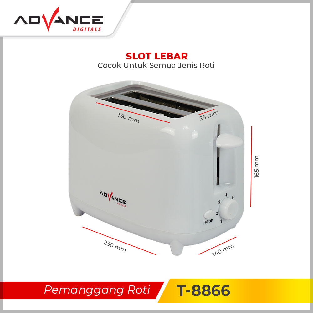 READY STOCK ADVANCE Pemanggang Roti Toaster Sandwich Otomatis Pop-up ...